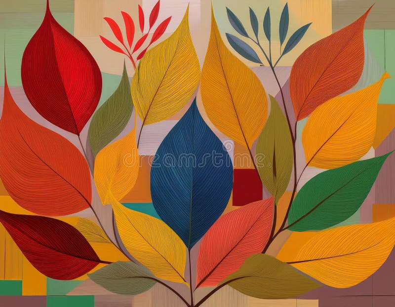 Modern Minimalist Pattern Geometric Shapes and Abstract Leaf Forms for ...