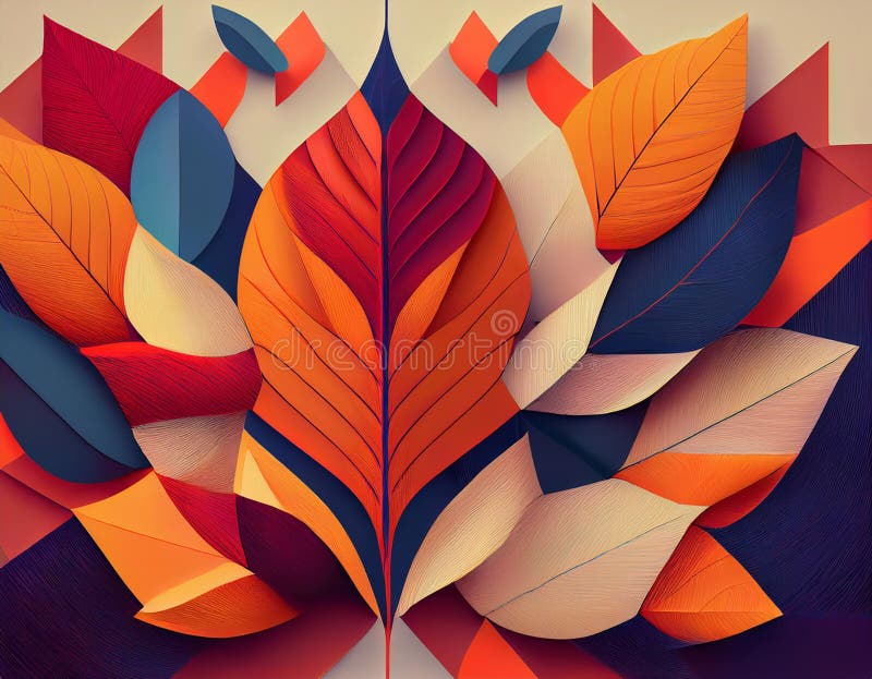 Modern Minimalist Pattern Geometric Shapes and Abstract Leaf Forms for ...