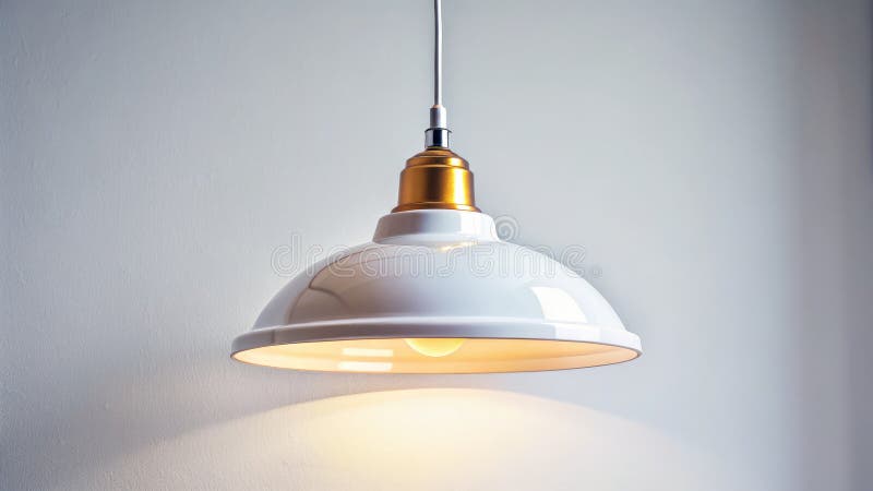 Modern Minimalist Pendant Light Illuminating a White Interior a ...