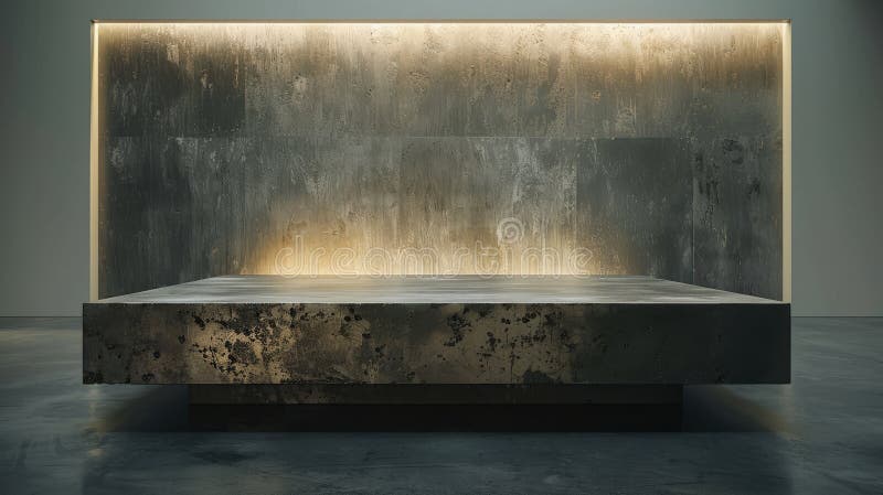 Modern Minimalist Platform in a Gallery Setting. Stock Photo - Image of ...