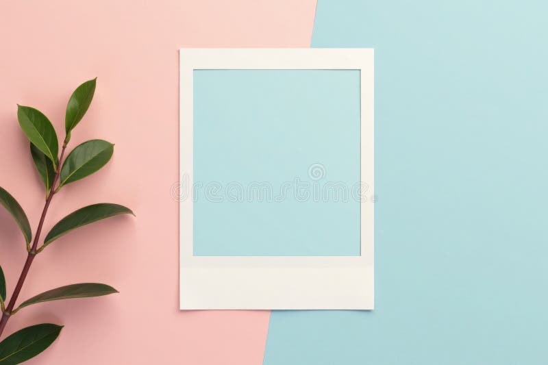 Modern Minimalist Polaroid Frame, Clean Lines, Pastel Color, Lines ...