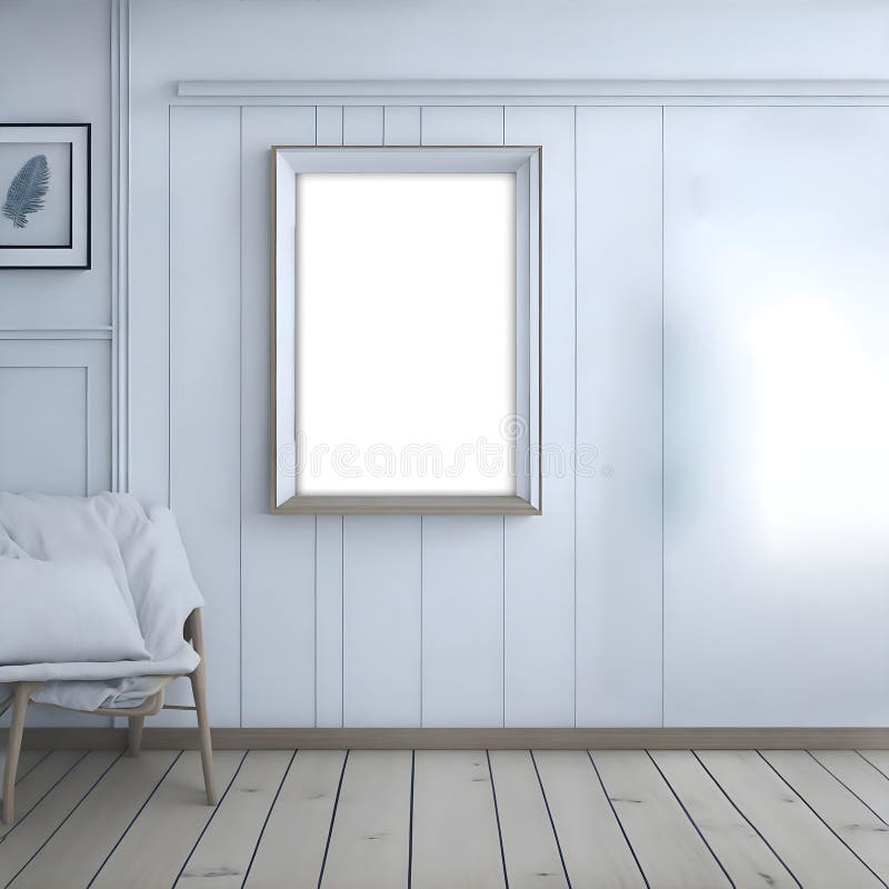 Modern Minimalist Poster Frame: Contemporary White Interior Design ...