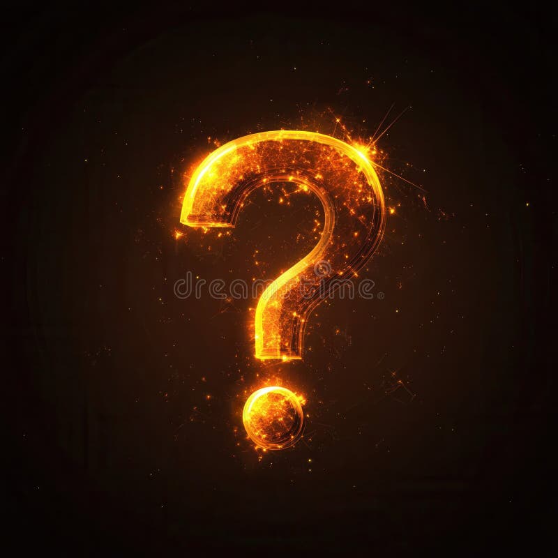 Modern Minimalist Question Mark Icon with Glowing Effects in a Flat ...