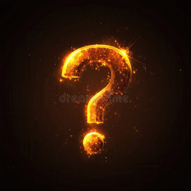 Modern Minimalist Question Mark Icon with Glowing Effects in a Flat ...