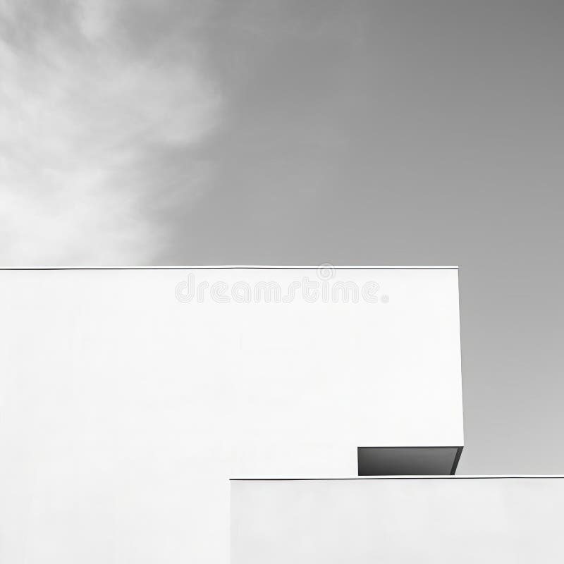 Modern Minimalist Rectangle Tv on White Background Composition Stock ...