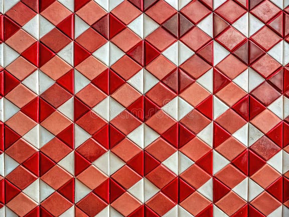 Modern Minimalist Red and White Tile Pattern Background Clean Geometric ...