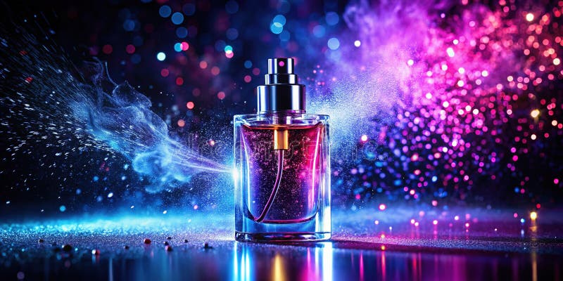 Modern Minimalist Refillable Perfume Atomizer with Neon Water Splash a ...