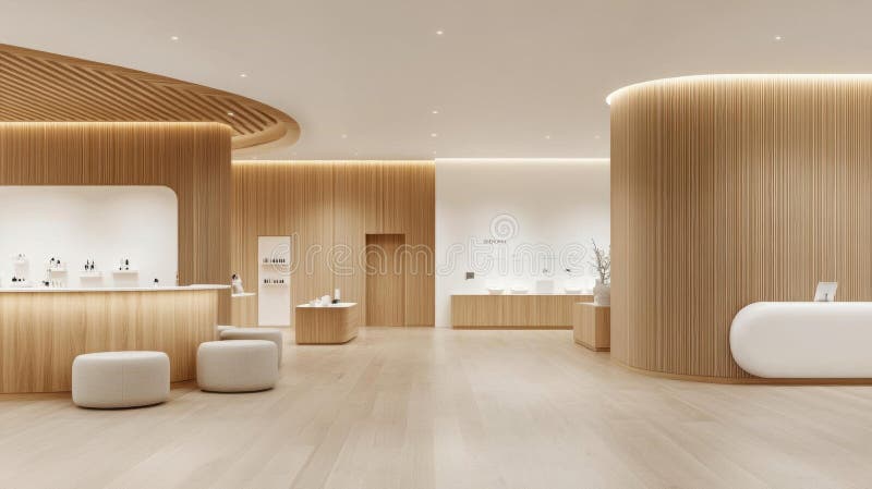 Modern Minimalist Retail Space Design Stock Illustration - Illustration ...