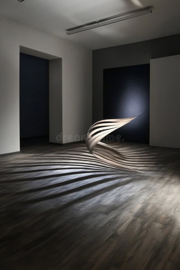 Modern Minimalist Room with Elegant Light and Shadow Art Installation ...
