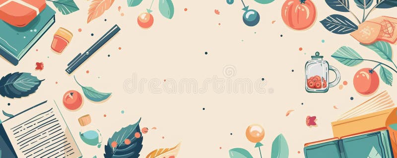 Modern Minimalist School Banner with Soft-Colored Educational ...