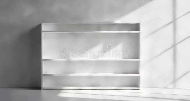 Modern Minimalist Shelving Unit in a Contemporary Setting Stock ...