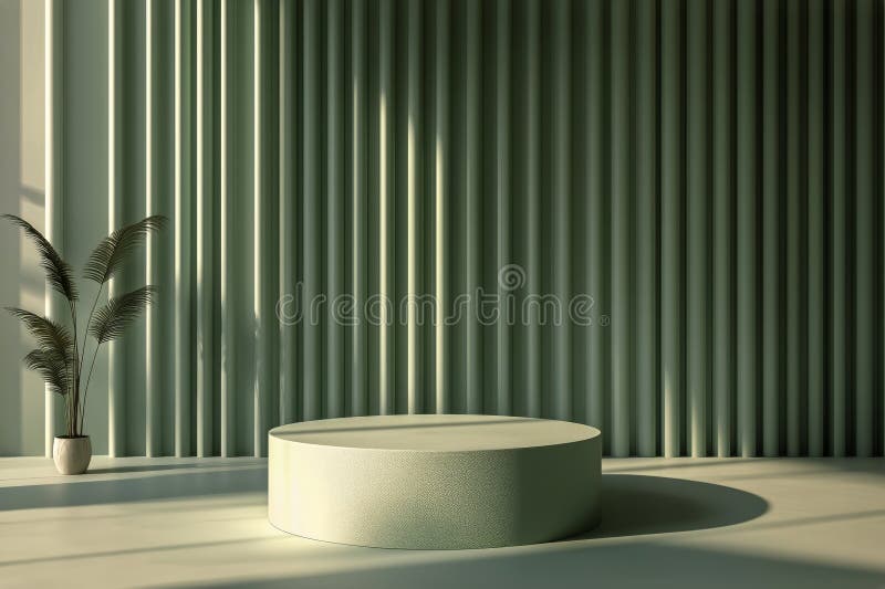 Modern Minimalist Interior Circular Platform Potted Plant Stock Photos ...