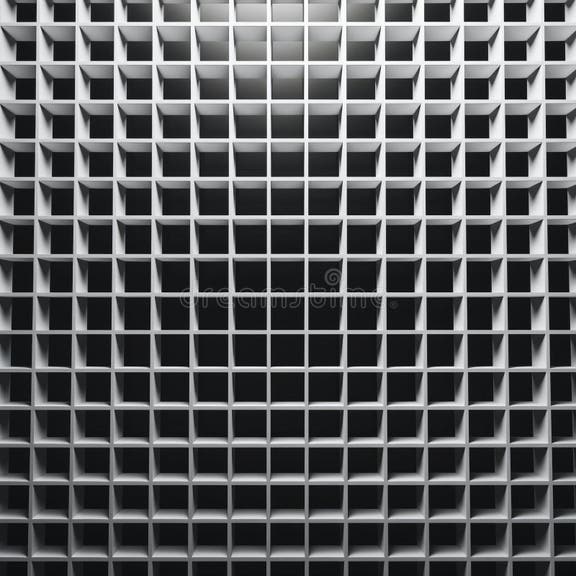 Modern Minimalist Silver Grid Composition with Three-dimensional Depth ...