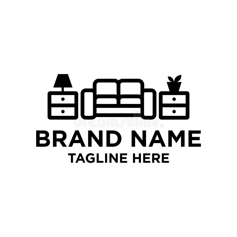 Sofa Logo Design stock vector. Illustration of line - 264748435