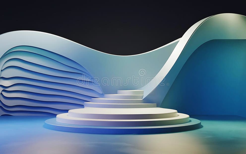 Modern Minimalist Stage Design with Elevated Platform Stock ...