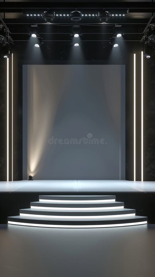 Modern Minimalist Stage with Dramatic Lighting and Sleek Design for ...
