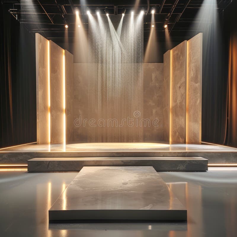 Modern Minimalist Stage with Dramatic Lighting and Sleek Design for ...