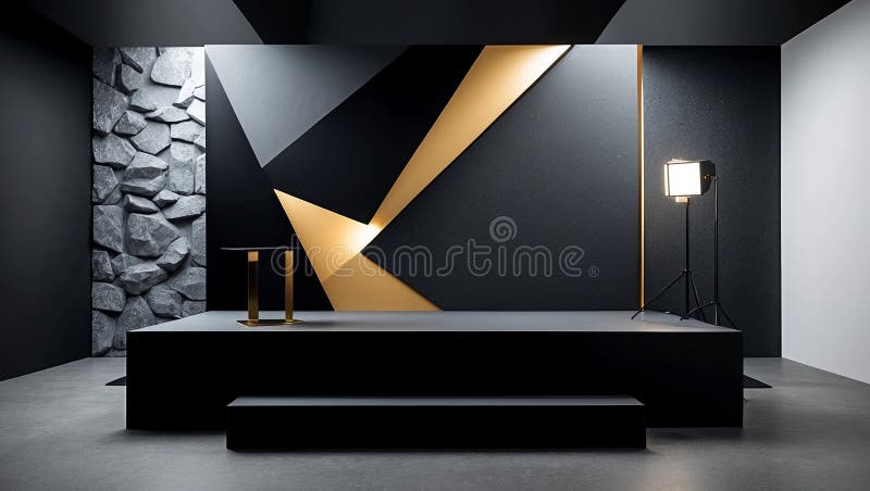 A Modern, Minimalist Stage is Set for a Captivating Presentation Stock ...