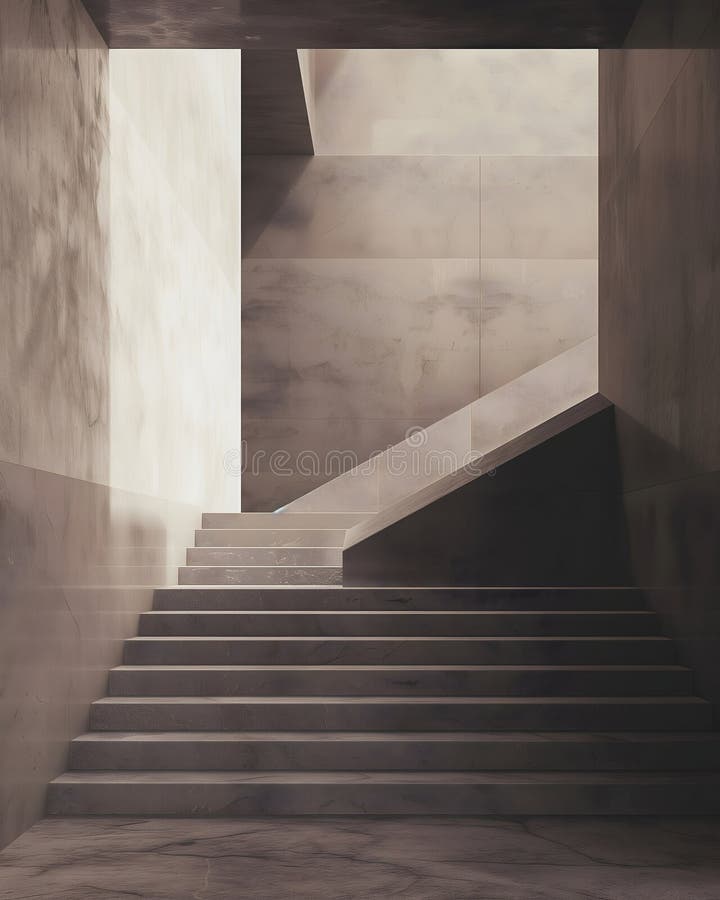 Modern Minimalist Stairs with Depth Stock Illustration - Illustration ...