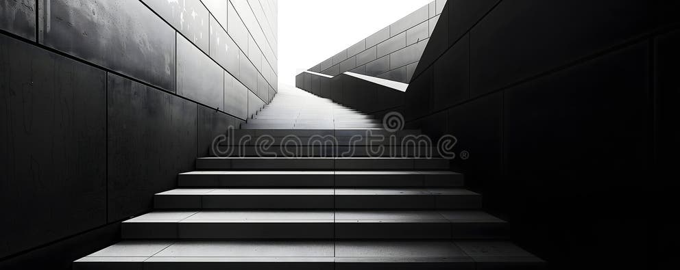 Modern Minimalist Stairs with Depth Stock Illustration - Illustration ...