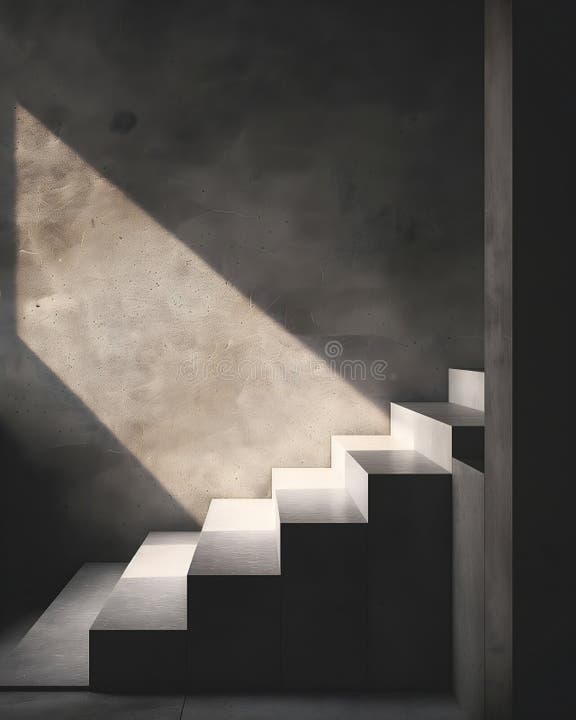 Modern Minimalist Stairs with Depth Stock Illustration - Illustration ...