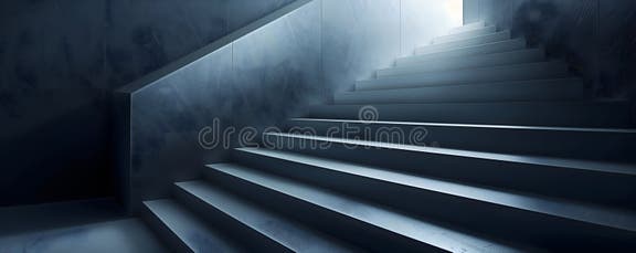 Modern Minimalist Stairs with Depth Stock Illustration - Illustration ...