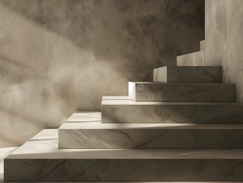 Modern Minimalist Stairs with Depth Stock Illustration - Illustration ...