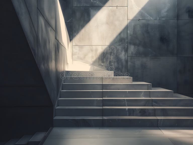 Modern Minimalist Stairs with Depth Stock Illustration - Illustration ...