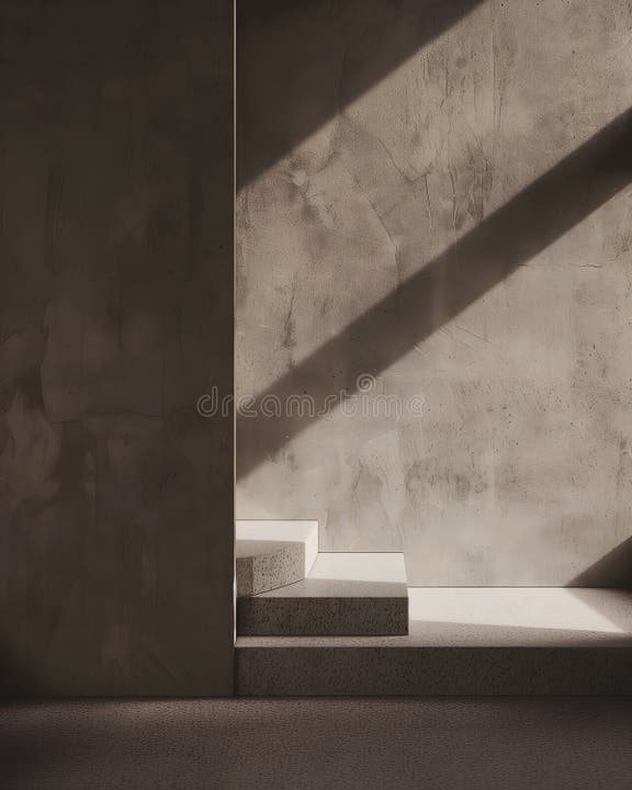 Modern Minimalist Stairs with Depth Stock Illustration - Illustration ...