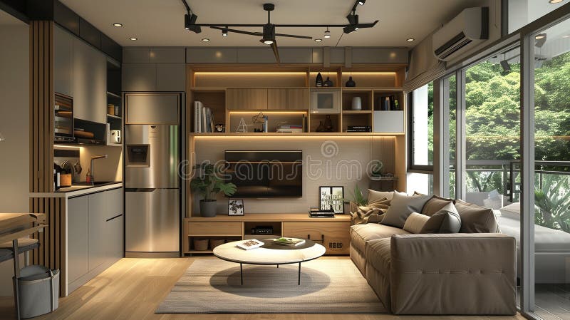 Modern Minimalist Studio: Efficient Use of Space. a Modern Minimalist ...