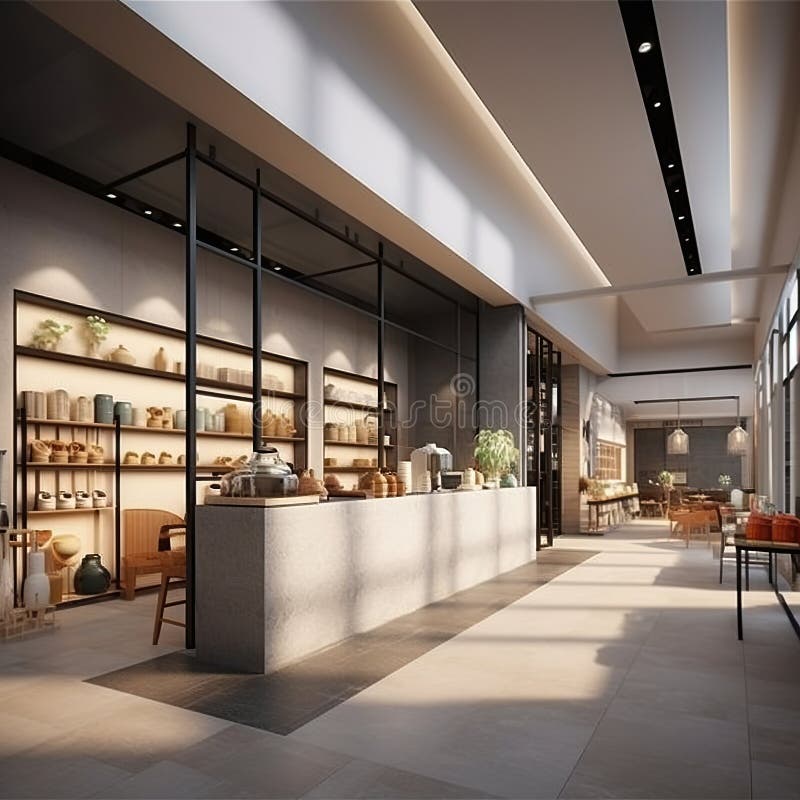 A Modern Minimalist Style Cultural and Creative Store with Large Space ...