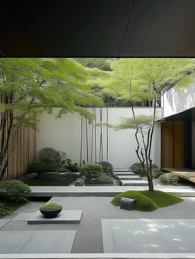 Modern Minimalist Style House Surrounded by Green Space AI Generated ...