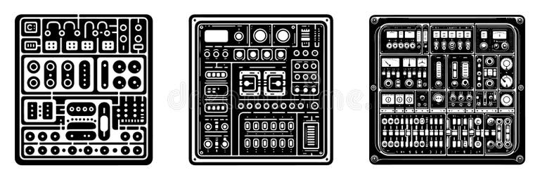 Modern Minimalist Switchboard Icon, Flat Silhouette of an Electrical ...