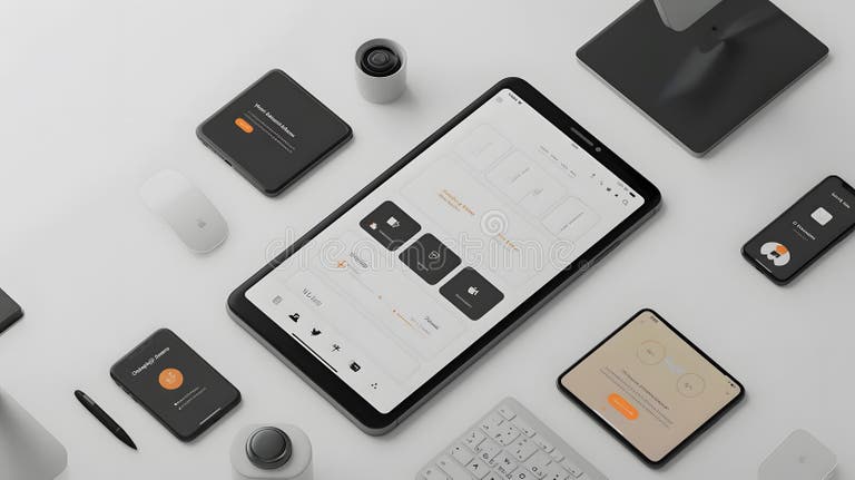 Modern Minimalist Tablet Interface Design, Clean UI Showcases Intuitive ...
