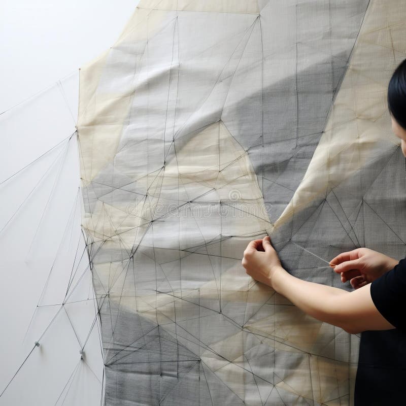 Modern Minimalist Textile Art with Geometric Patterns Designs Stock ...