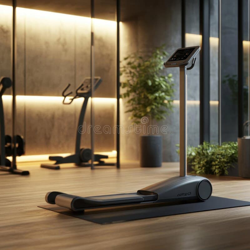 Modern Minimalist Treadmill Design for Home Gyms Stock Illustration ...