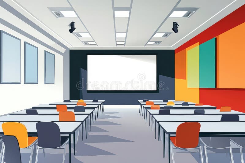 Modern Minimalist University Classroom Stock Illustration ...