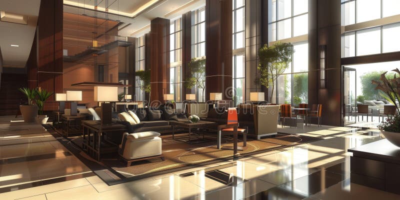 Modern Minimalist Urban Oasis. Interior Design Concept Stock ...