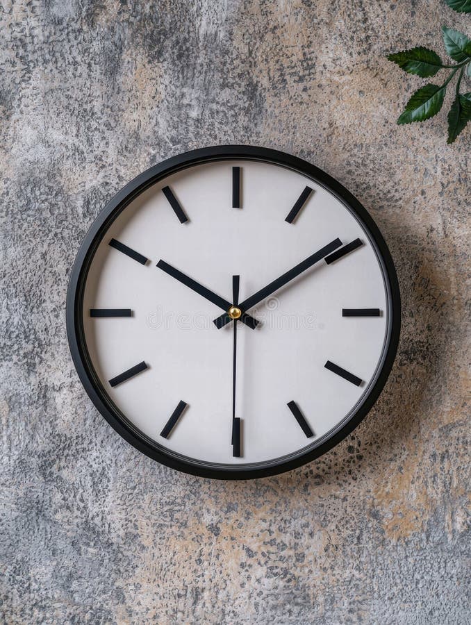 Modern Minimalist Wall Clock Stock Illustration - Illustration of ...