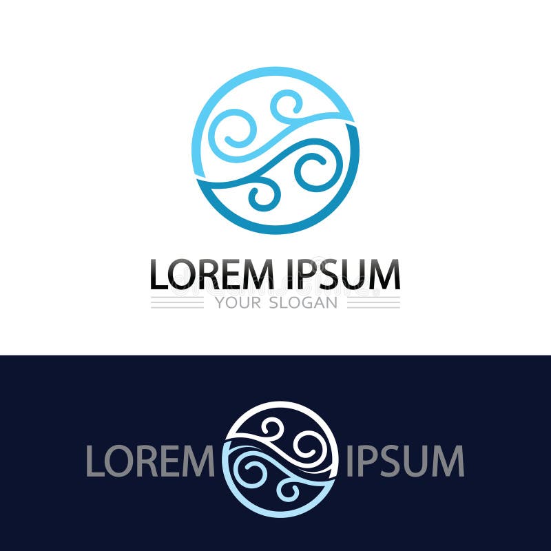 Modern Minimalist Wave Water Vector Logo Design with Abstract Ocean ...