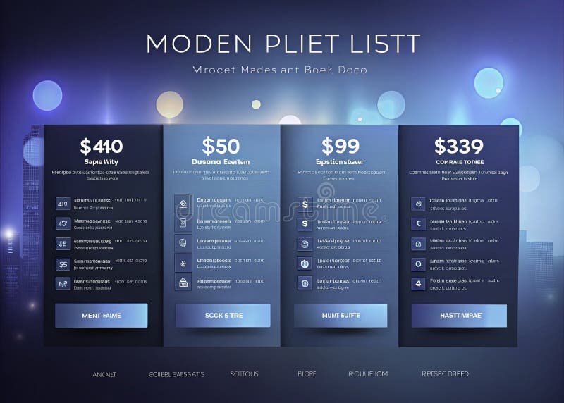 Modern Minimalist Web Development Price List Template Elegant Blue ...