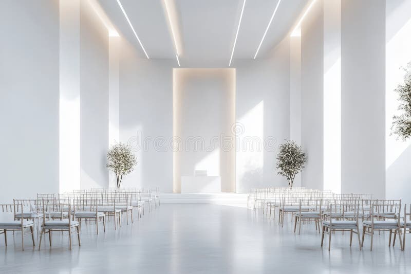 Modern, Minimalist Wedding Venue Interior Design Stock Image - Image of ...
