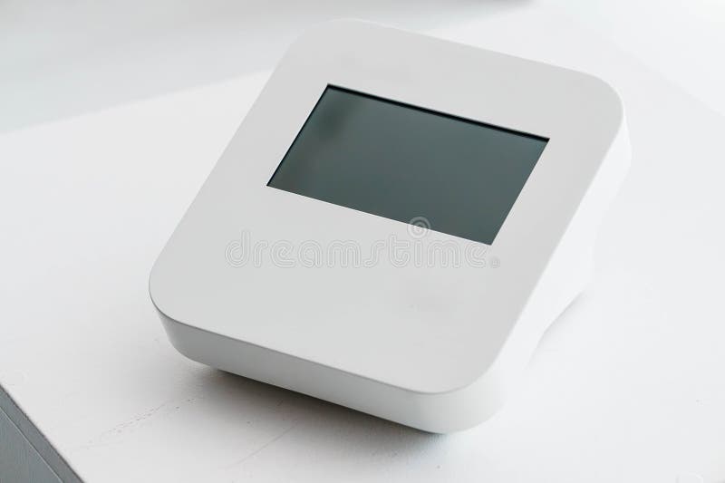 Modern Minimalist White Digital Device with Blank Screen on White ...