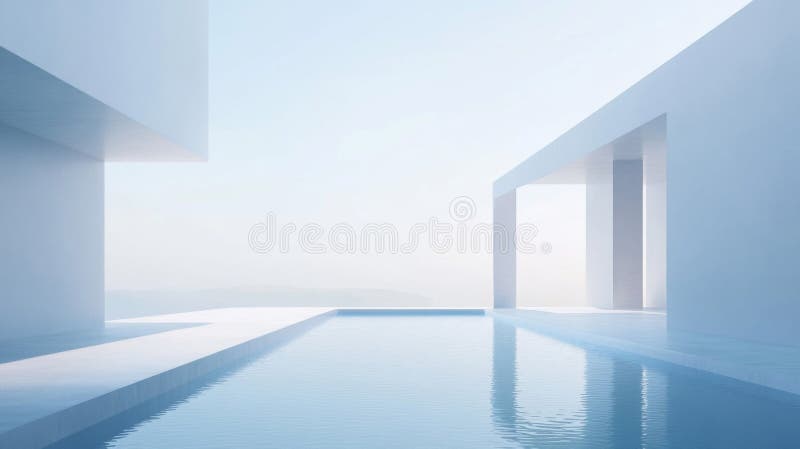 Modern Minimalist White House with Blue Infinity Pool and Ocean View ...
