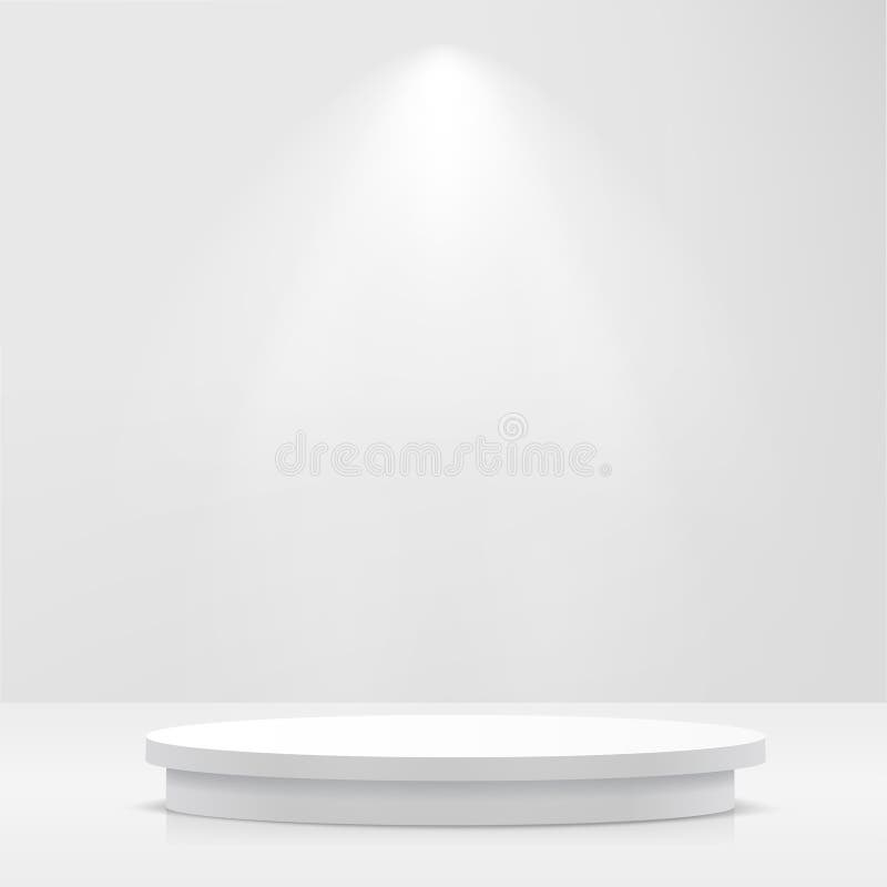 Modern Minimalist White Pedestal Display with Tropical Palm Leaf ...