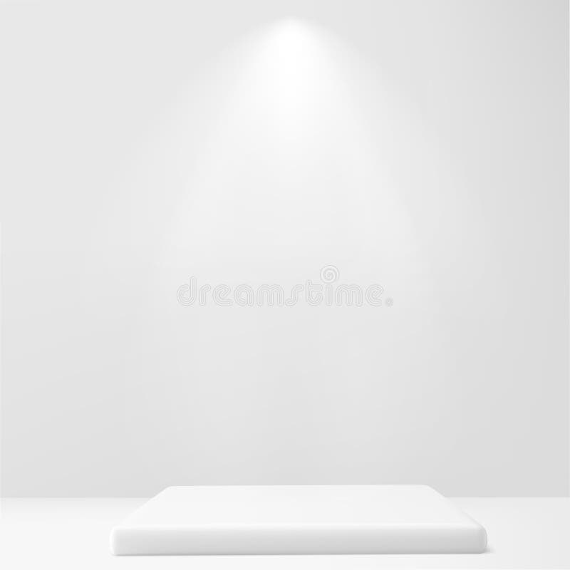 Modern Minimalist White Pedestal Display with Tropical Palm Leaf ...