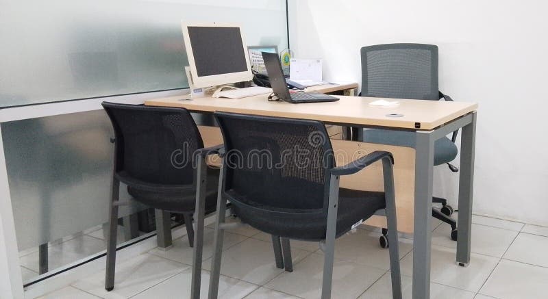 Modern Minimalist Work Desk Made of Wood Stock Photo - Image of ...