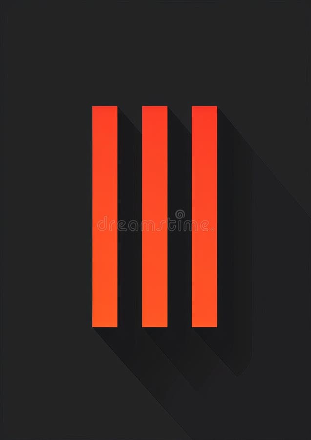 Modern Minimalistic Artwork with Three Bright Red Bars on a Dark ...