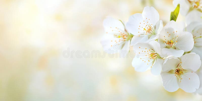 Modern Minimalistic Banner with Soft Focus Flower Design for Spring ...