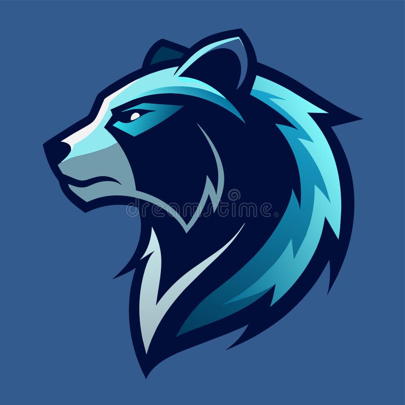 A Modern and Minimalistic Blue and White Wolf Logo Displayed on a Blue ...